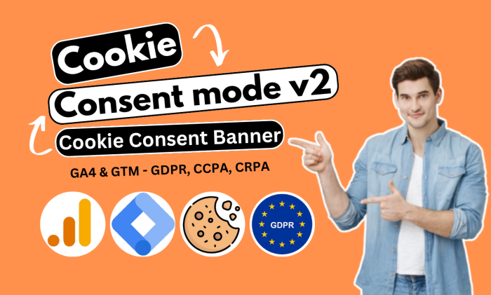 I will setup consent mode v2, cookie consent banner, GTM, GDPR | SproutGigs
